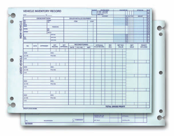 Vehicle Inventory Records - Nap's Dealer Supplies – Nap Supply